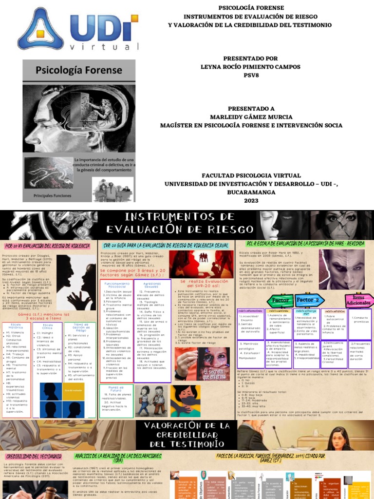 Evaluación Del Riesgo HCR-20, SVR-20, PCL-R Leyna Pimiento PSV 8 | PDF