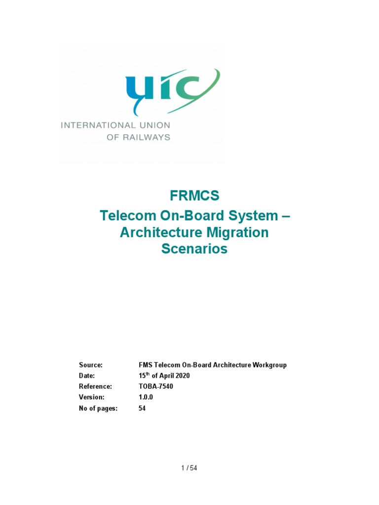 FRMCS On-Board Architecture Migration | PDF | Computer Network ...