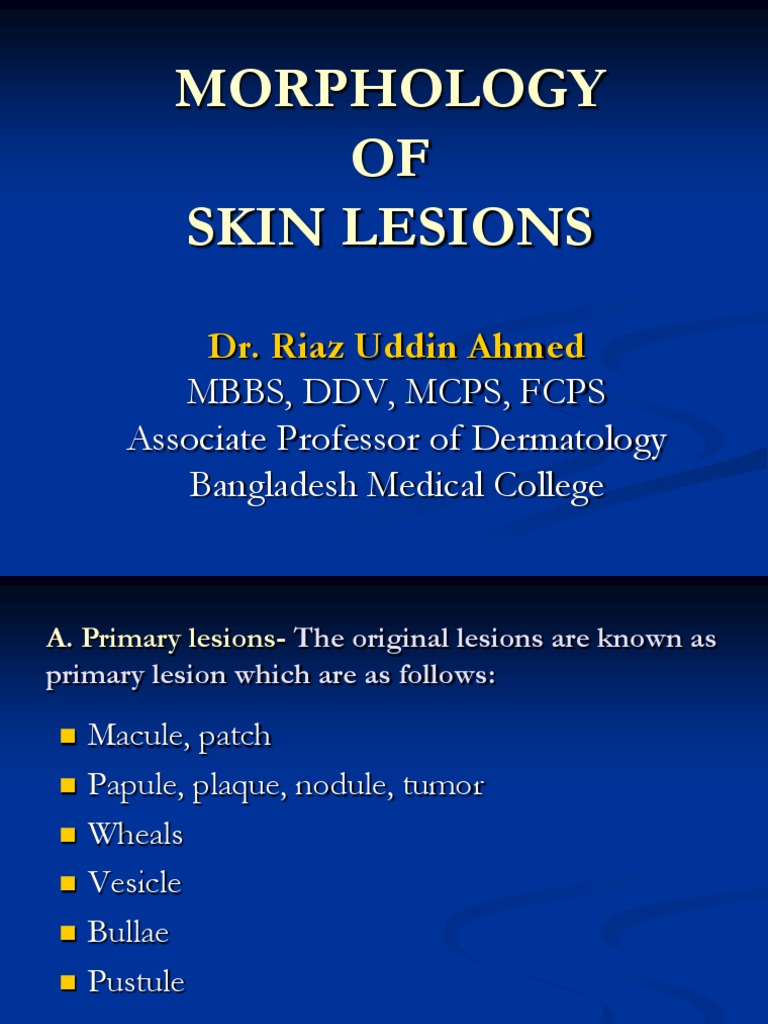 Morphology of Skin Lesions | PDF | Cutaneous Conditions | Scar