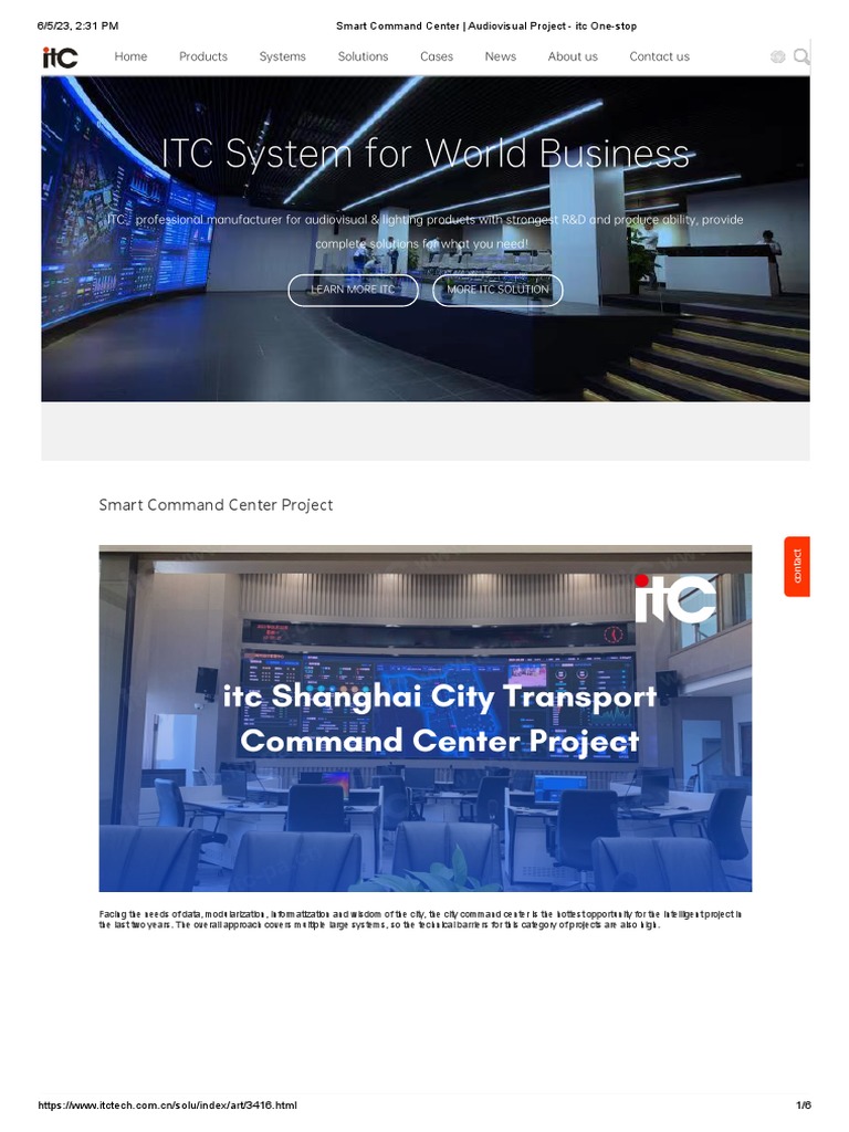 Smart Command Center - Audiovisual Project - Itc One-Stop | PDF | Cyberspace | Communication