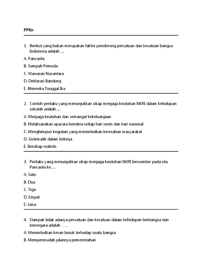 SOAL PPKN Kelas XI SISWA | PDF SOAL PPKN Kelas XI SISWA | PDF