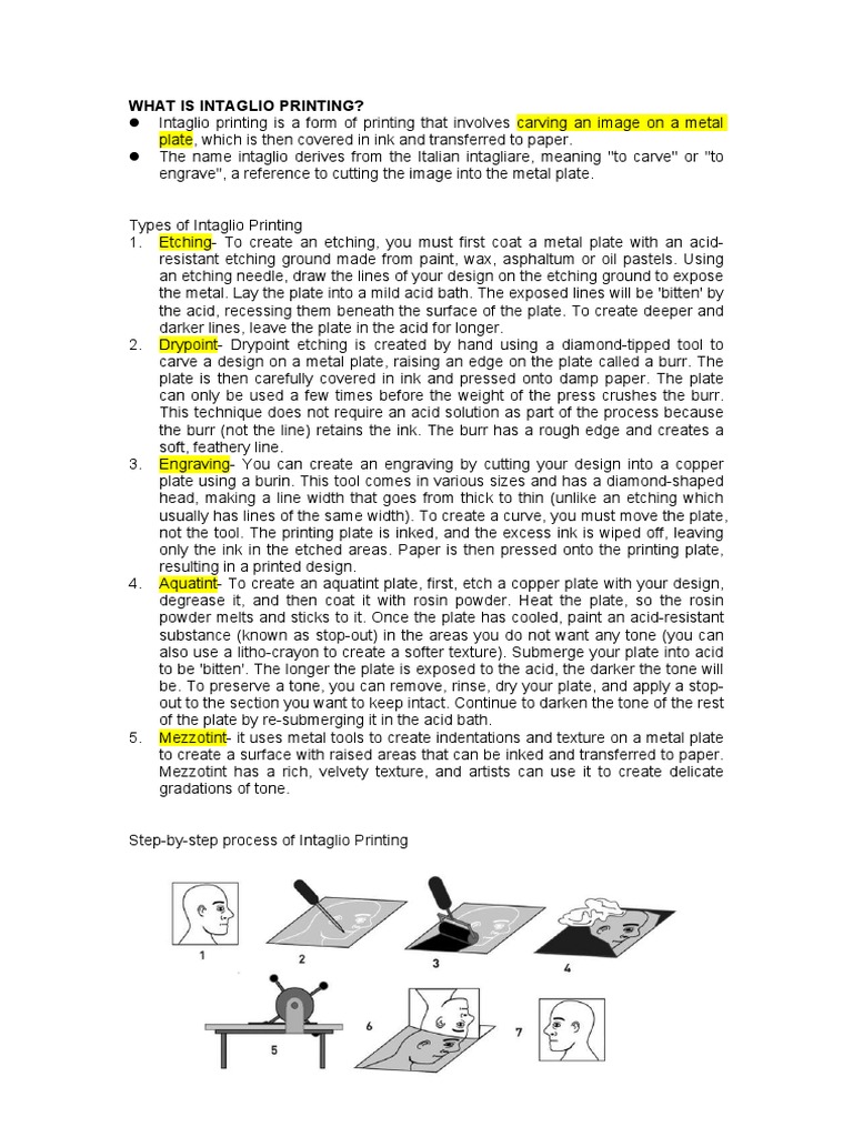 What Is Intaglio Printing | PDF | Printmaking | Etching