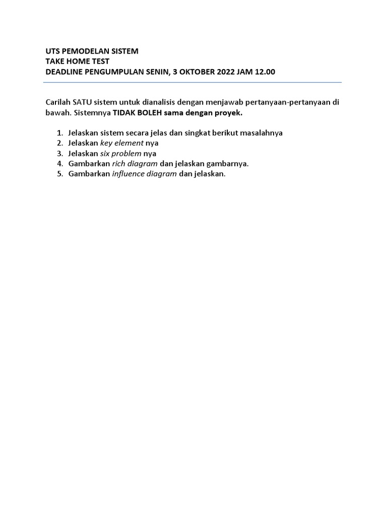 Analisis Sistem: UTS Pemodelan | PDF