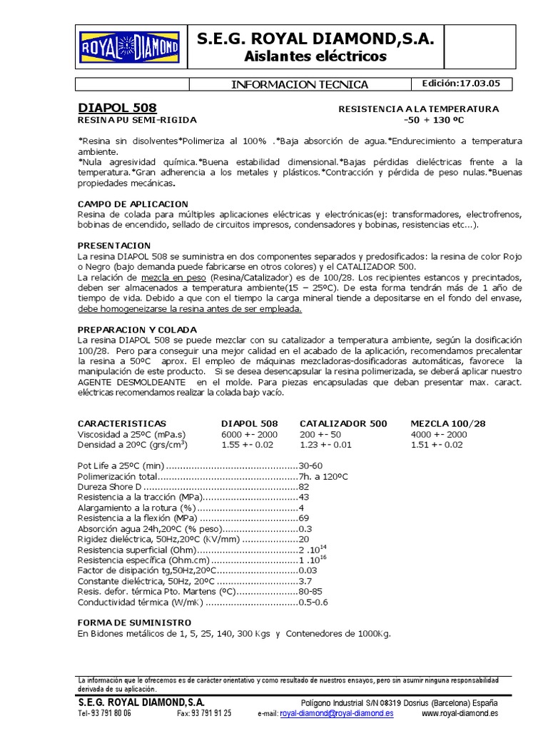 Diapol 508 | PDF | Resistor | Química Física