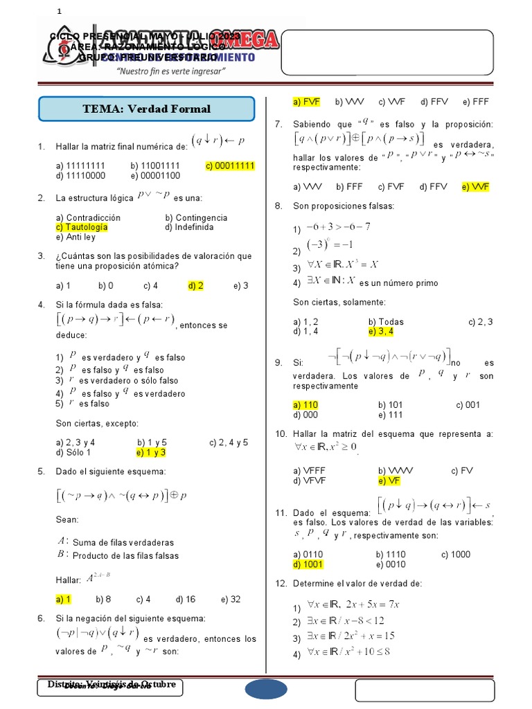 Clase 3 - Verdad Formal | PDF | Proposición | Verdad