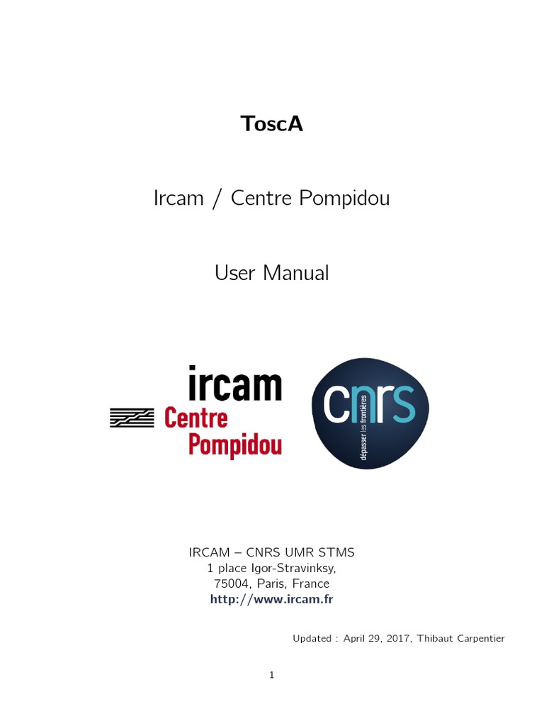 ToscA UserManual3 | PDF | Parameter (Computer Programming) | Library (Computing)