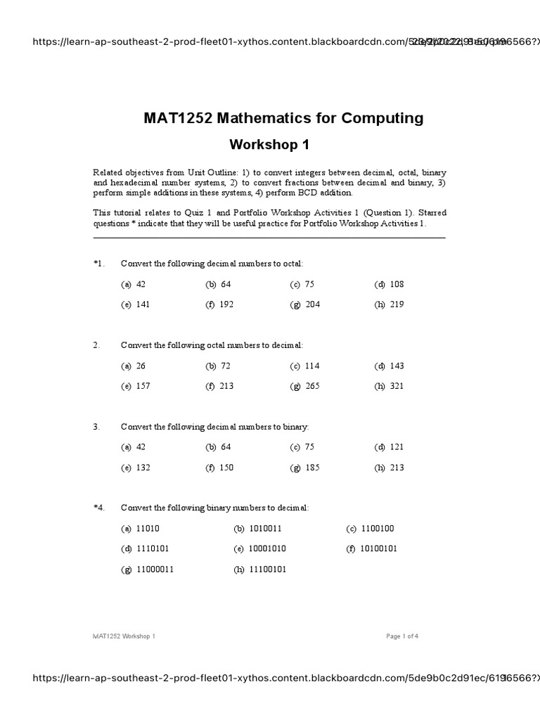 Module 1 - Workshop | PDF