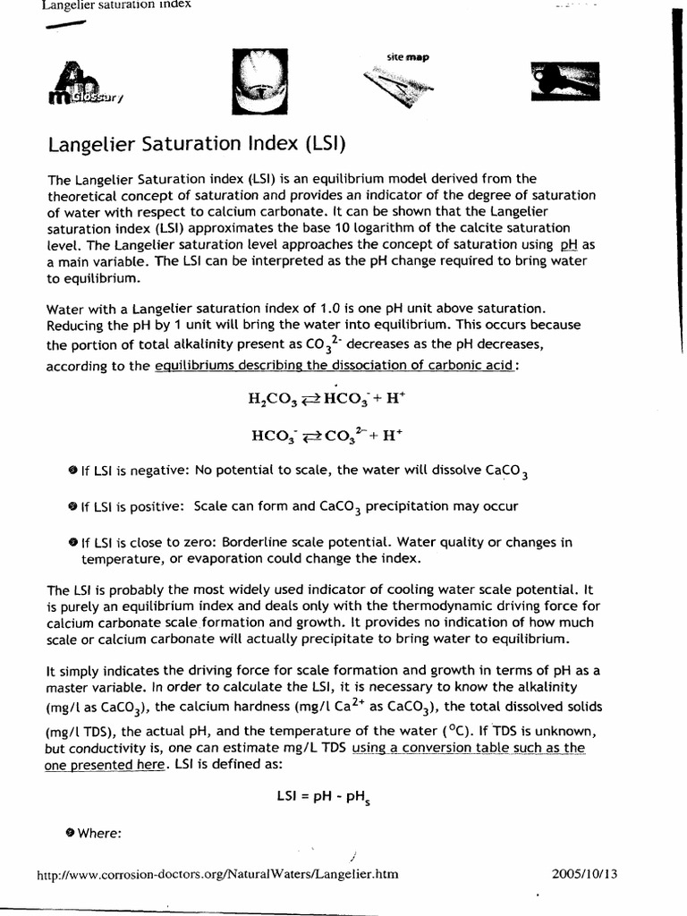 Langetier Saturation Index | PDF