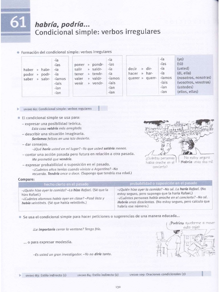 CONDICIONAL VERBOS IRREGULARES | PDF