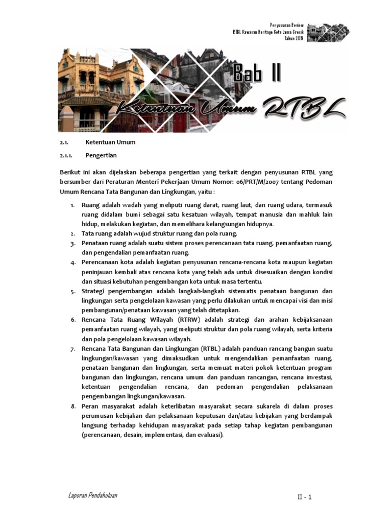 BAB 2 - Ketentuan Umum RTBL | PDF