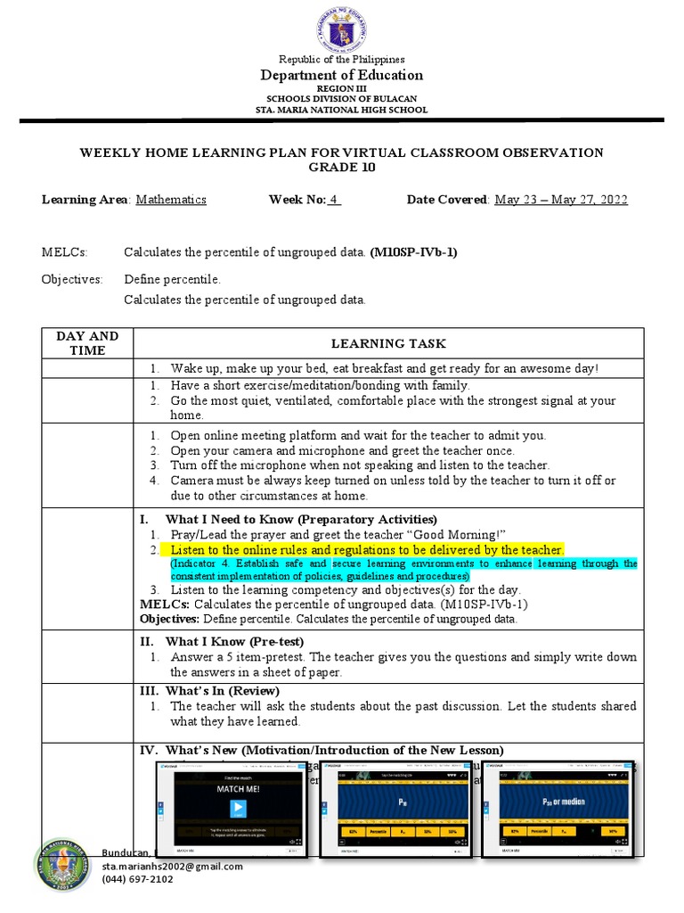 COT2 WHLP MATH10 - Q4 - Week4 2.3 | PDF | Learning | Teachers