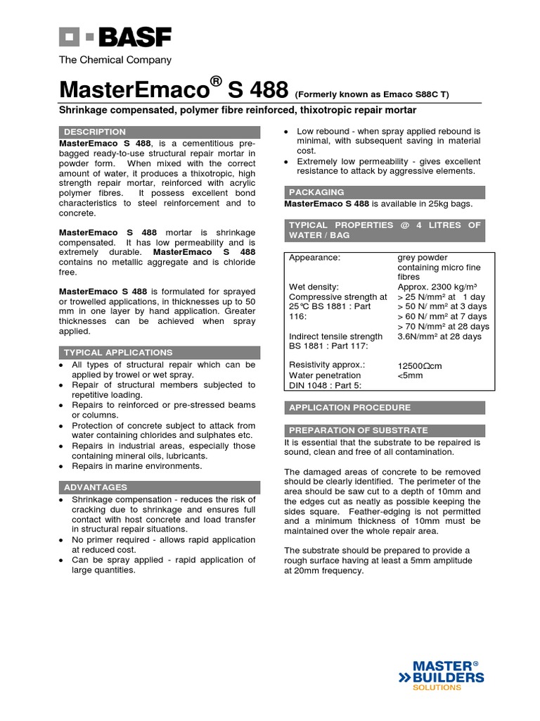 MasterEmaco S 488-230714 | PDF