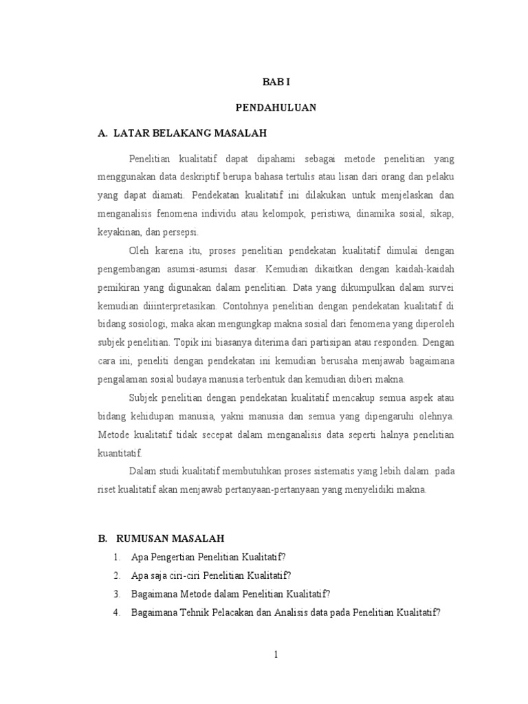 Makalah Desain Penelitian Kualitatif | PDF