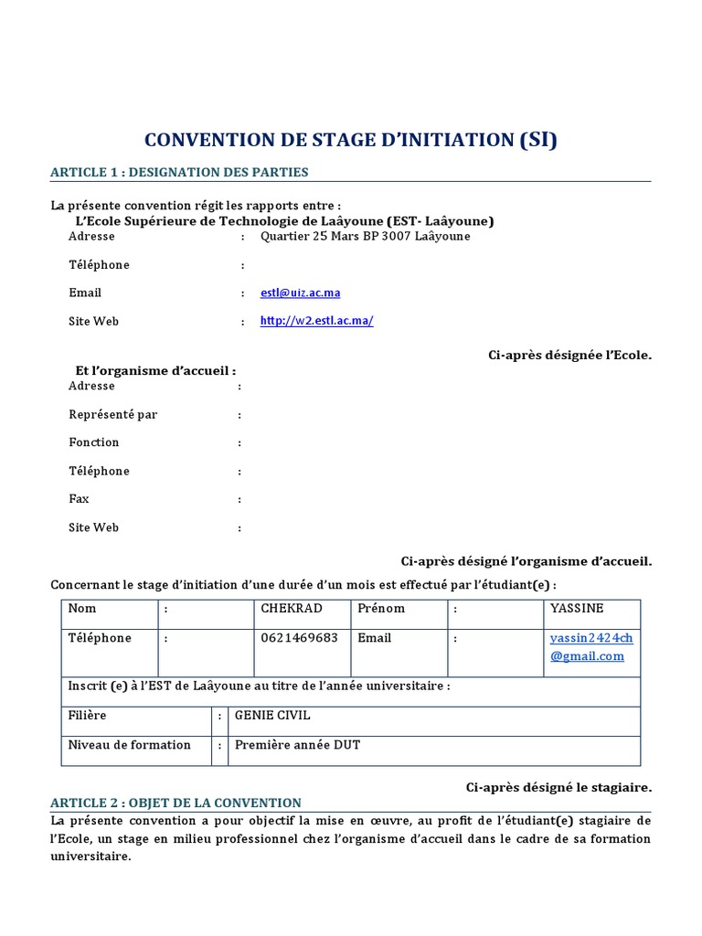Conventions-de-Stage-SI | PDF