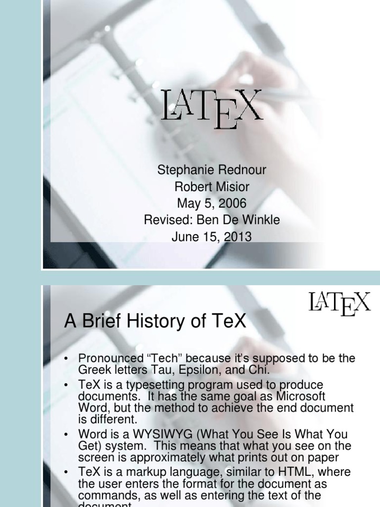 Latex Presentation | PDF | Te X | Graphic Design