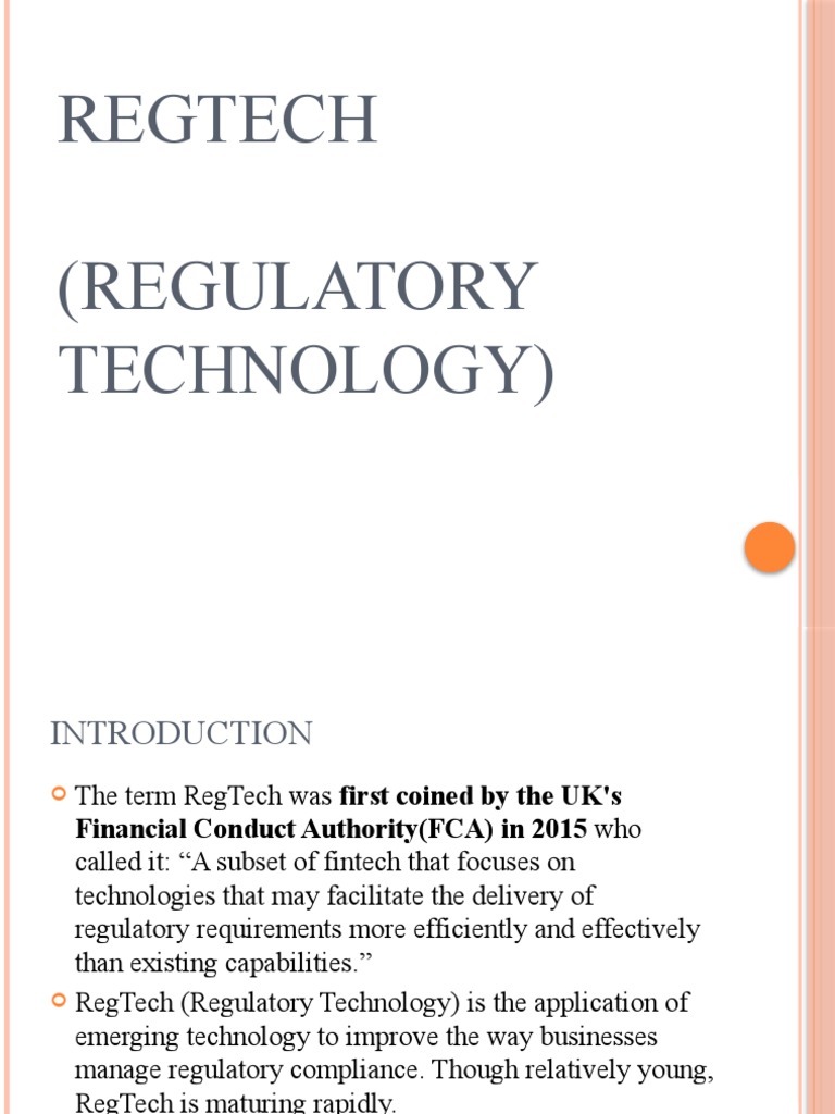 RegTech and Its Evolution | PDF | Regulatory Compliance | Money Laundering