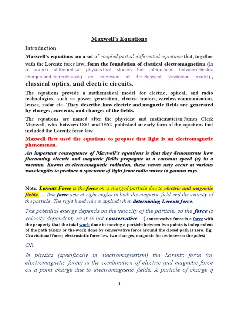 4.maxwell Equations (Derivation) | PDF | Magnetic Field | Maxwell's Equations
