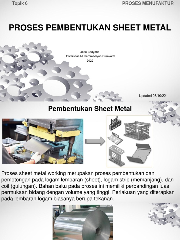 Topik 6 Proses Pembentukan Sheet Metal | PDF