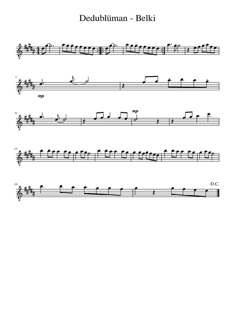 Belki - Dedublüman Sheet Music | PDF