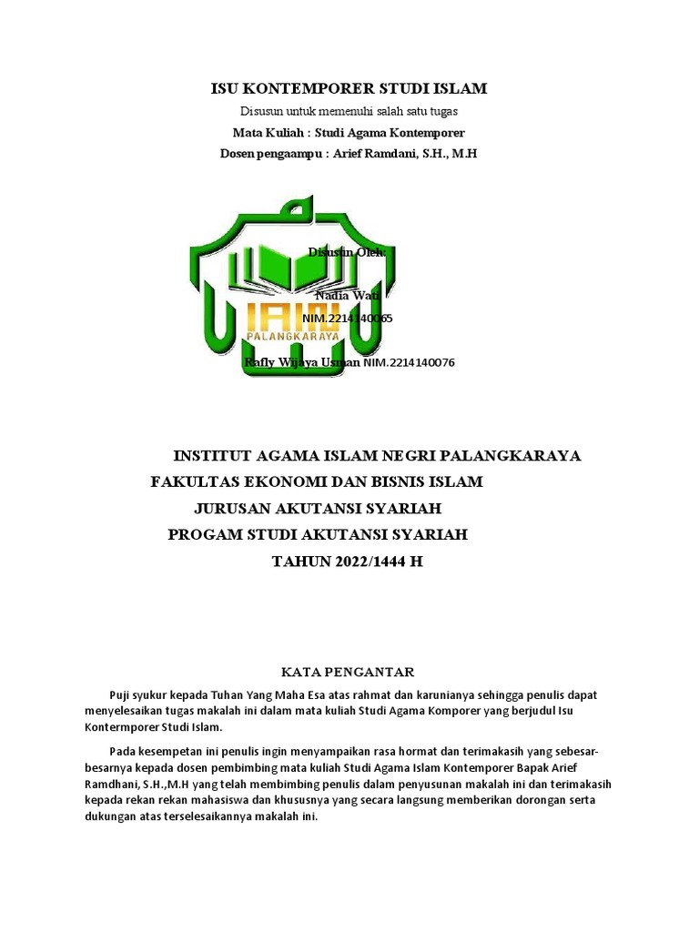 Isu Kontemporer Studi Islam | PDF