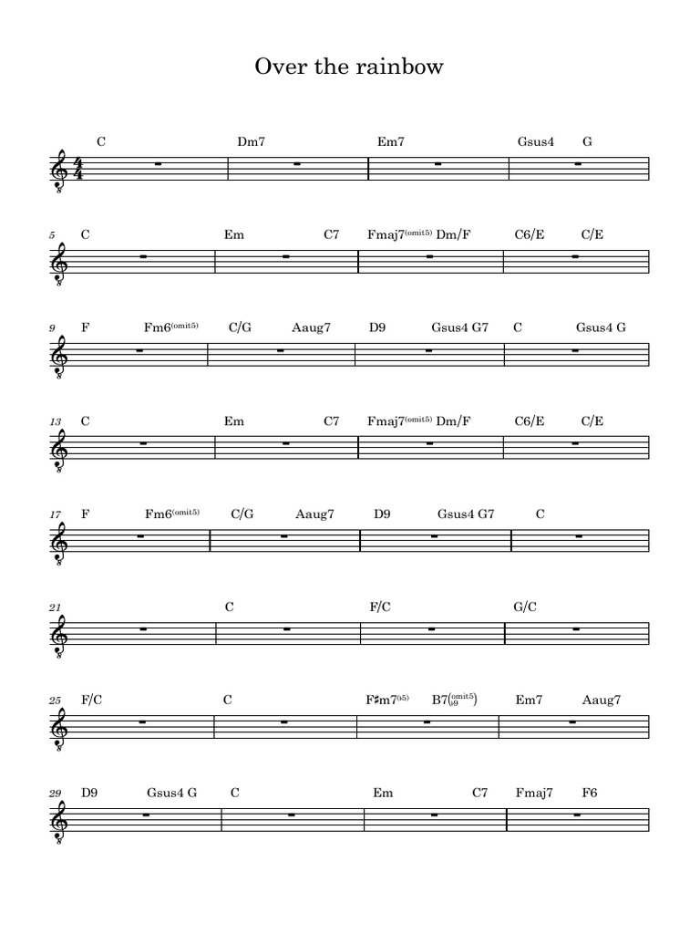 Over the Rainbow Chord Progression | PDF