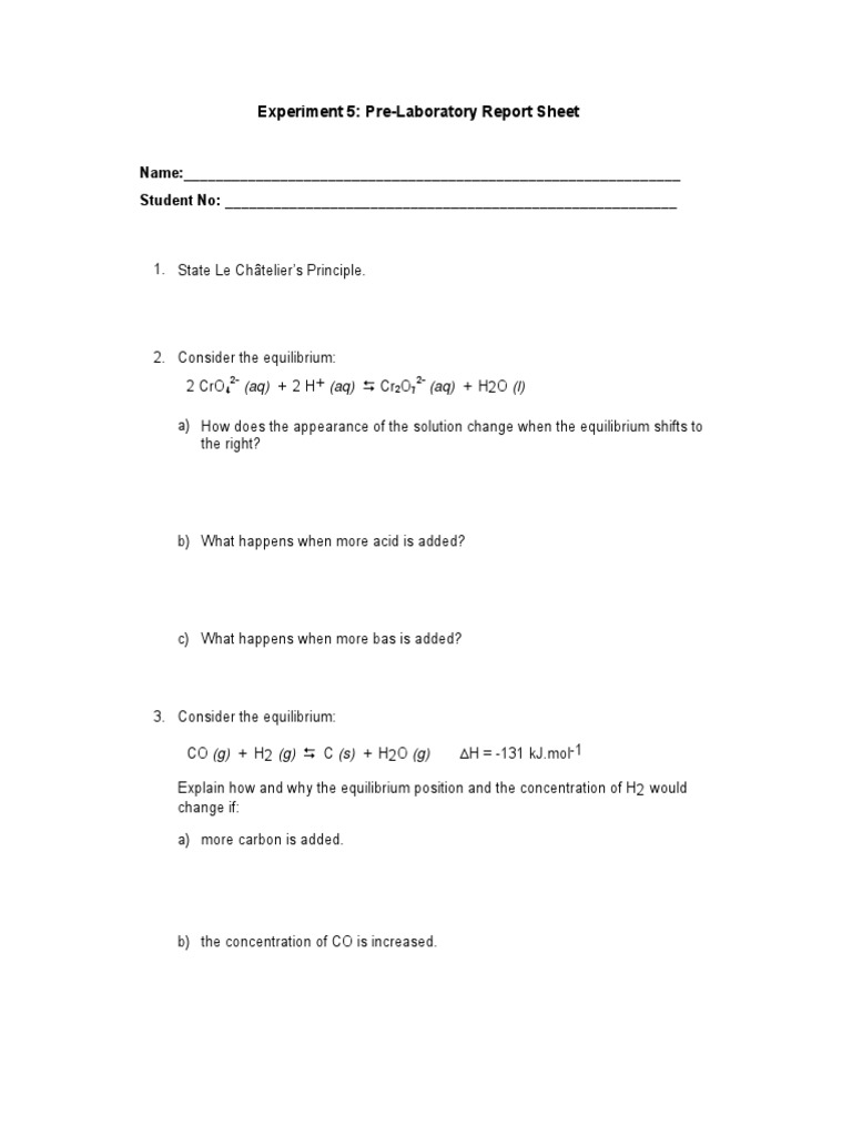 Experiment 5 Pre-Lab Report Guide | PDF