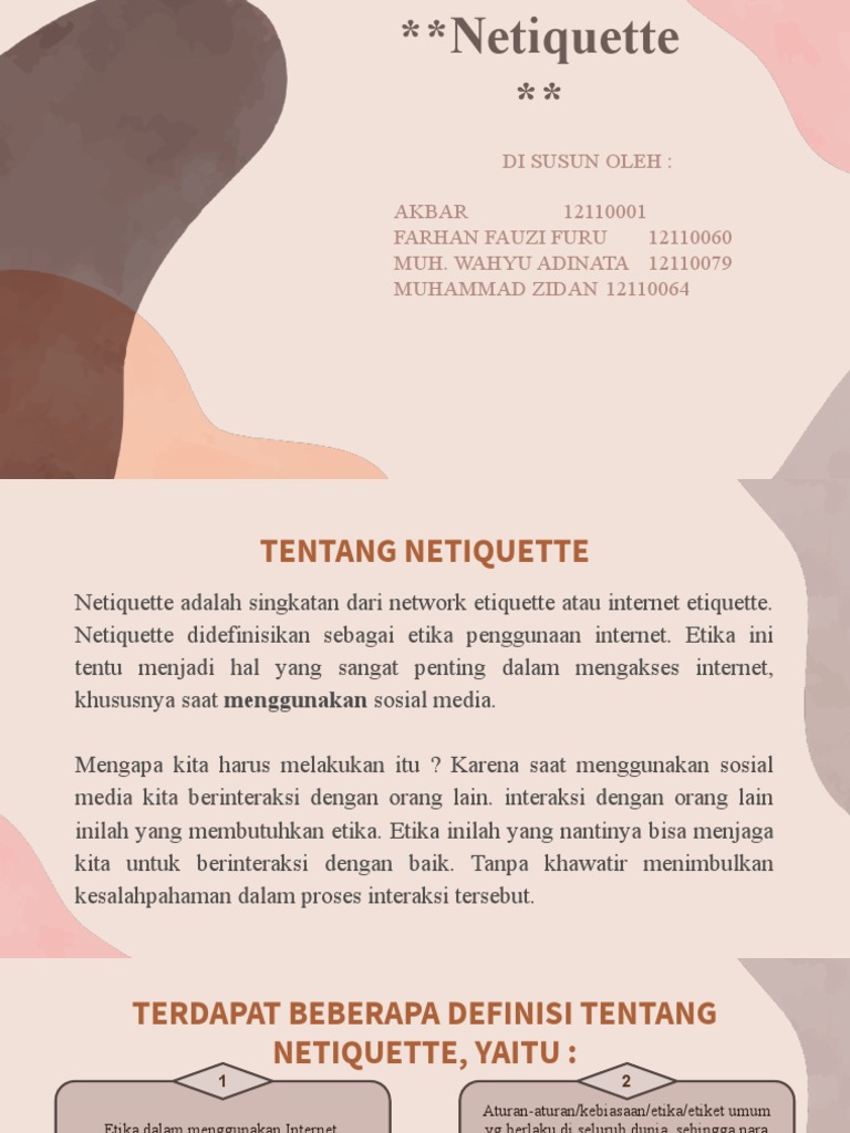 TUGAS PRESENTASI TENTANG Netiquette | PDF