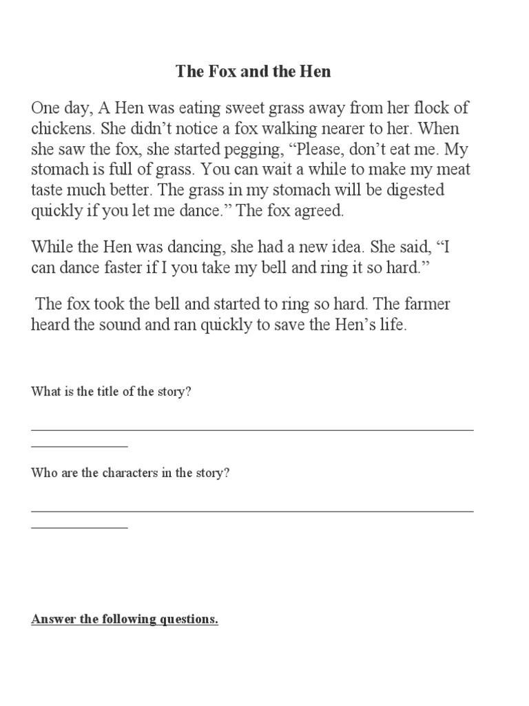 The Fox and The Hen | PDF