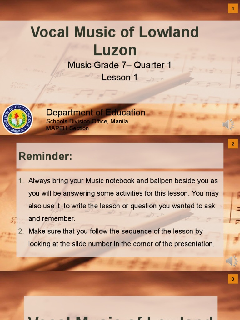 Music G7-Quarter 1-Lesson 1-2-August 23 2022 | PDF