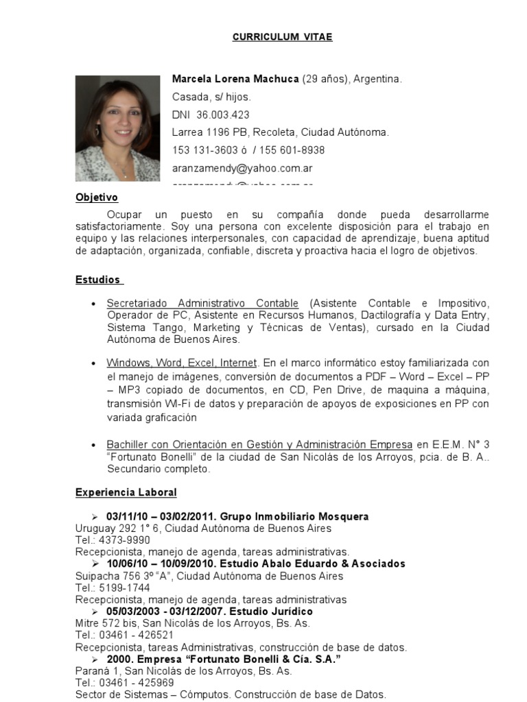 Curriculum Marcela | PDF