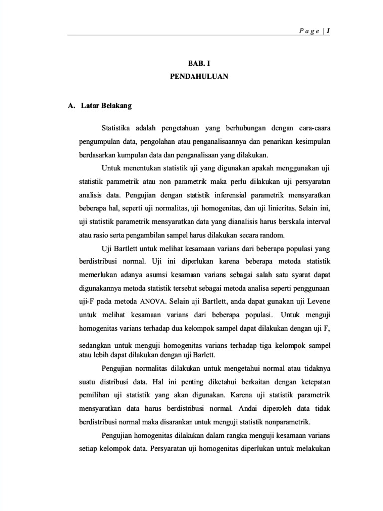 PDF Makalah Uji Bartlett Untuk Uji Homogenitas - Compress | PDF