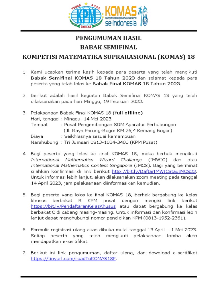 Hasil KOMAS18S-K02 | PDF