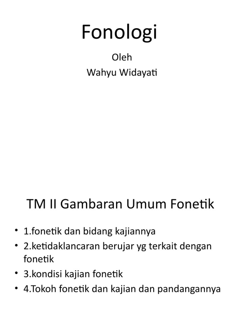 Fonologi - TM 2 | PDF