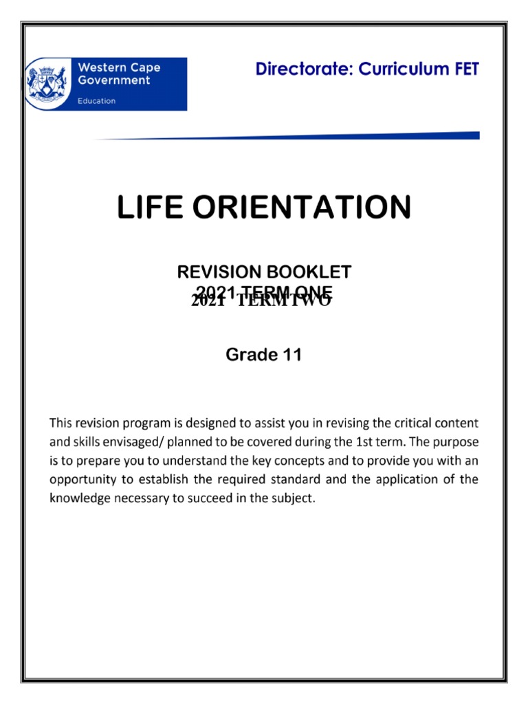 Life Orientation Grade 11 Revision Term 2 - 2021 Final | PDF | Domestic ...
