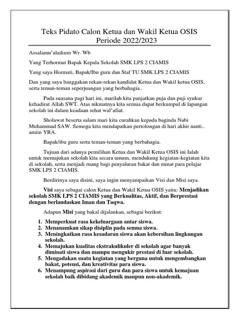 Contoh Teks Orasi | PDF