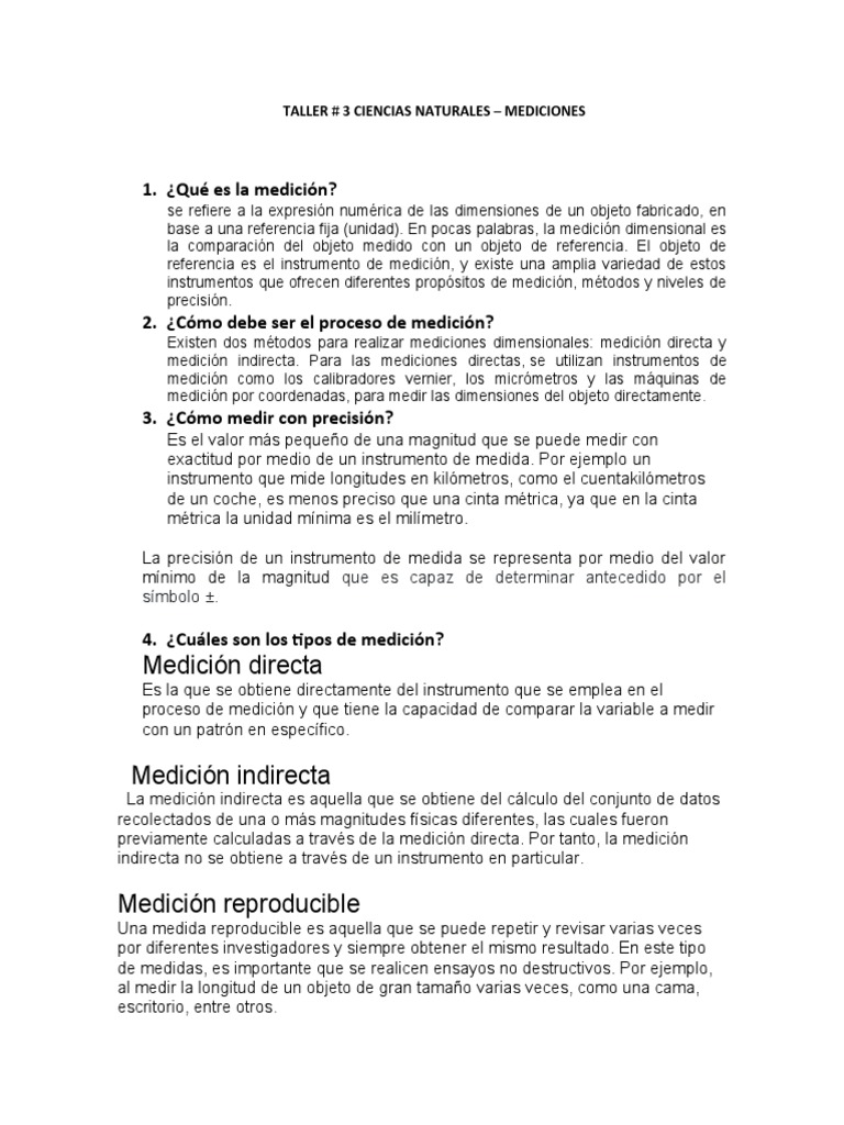 Taller Mediciones | PDF