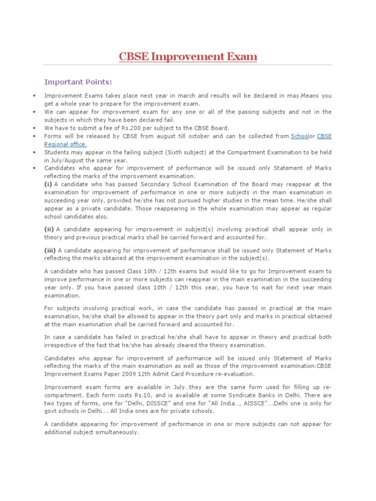cbse-improvement-exam | PDF