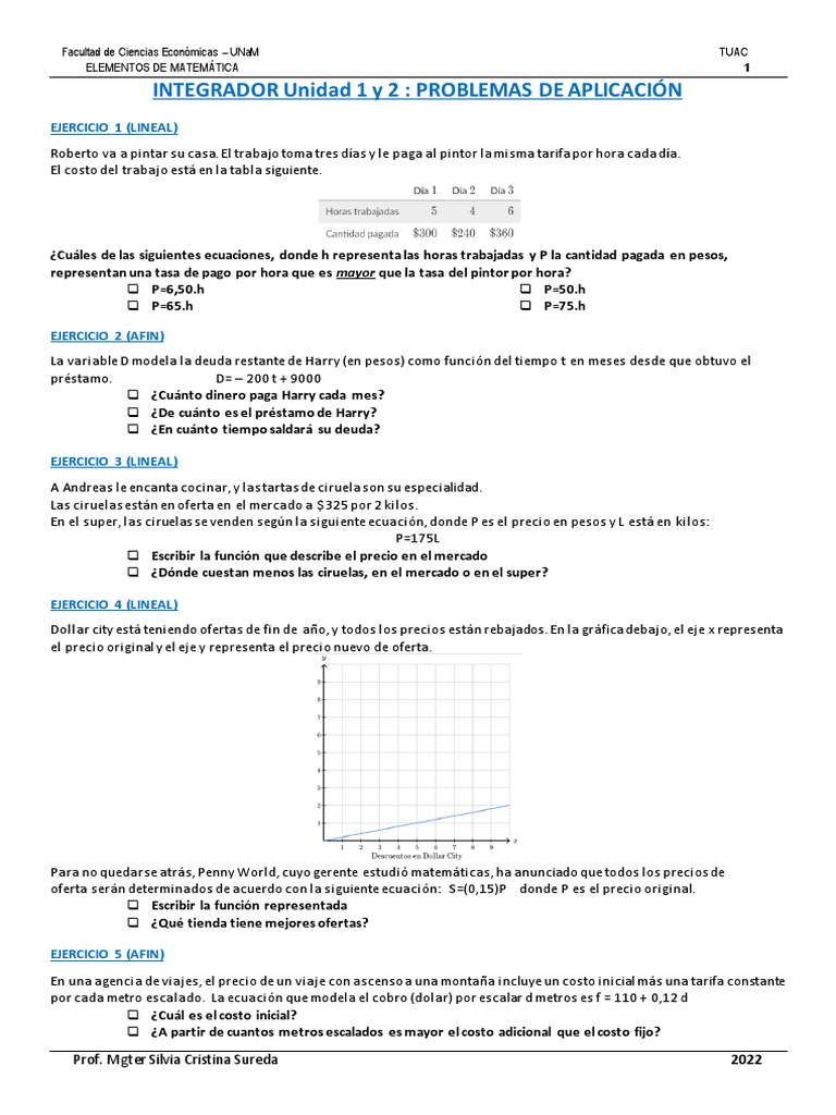 INTEGRADOR Aplicaciones U1 y U2 | PDF | Precios | Funcion exponencial