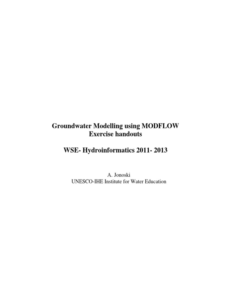 Exercises Gw Modelling Handout 2012 1 Pdf Aquifer Groundwater