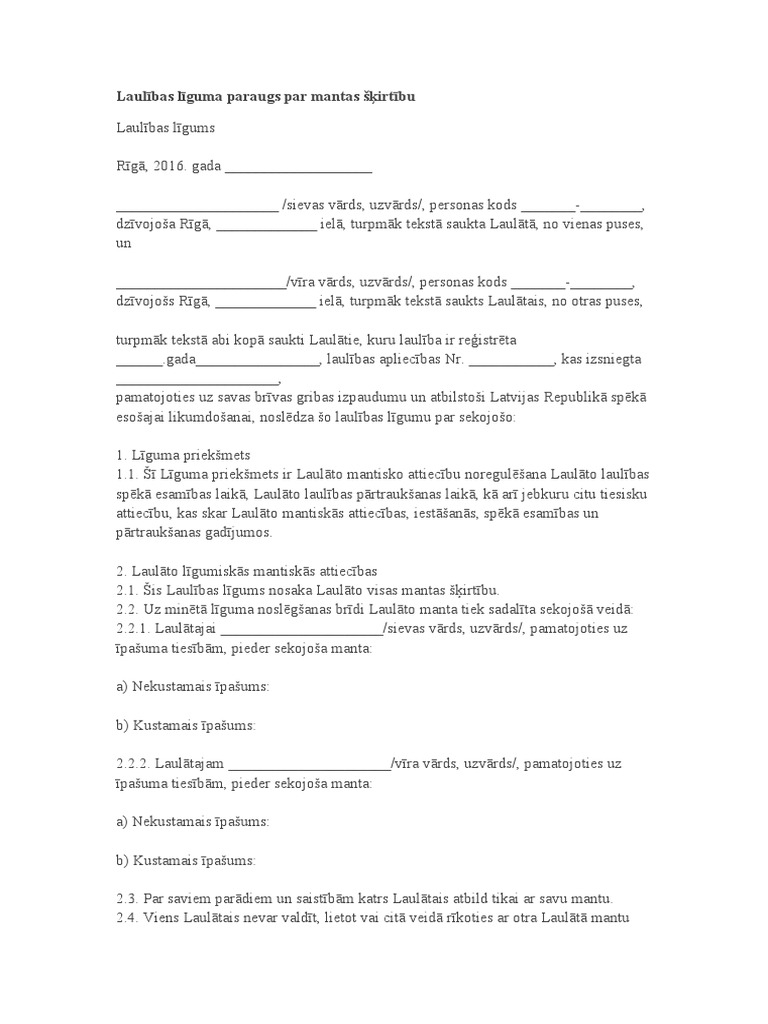 Laulibas Liguma Paraugs | PDF