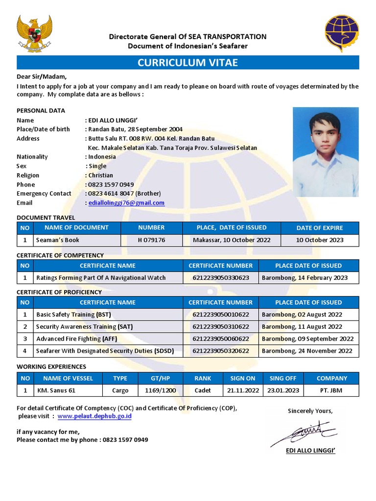 Cv Edi Allo Linggi Pdf