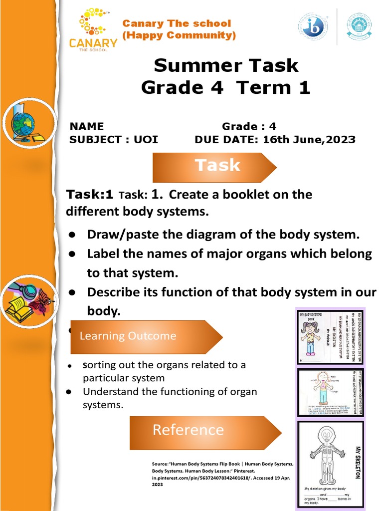 Canary Summer Task - Grade4 | PDF | Learning | Human Communication