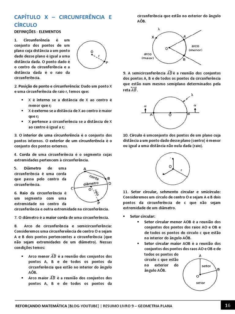 Capítulo 10 - Circunferência e Círculo | PDF | Círculo | Linha (Geometria)