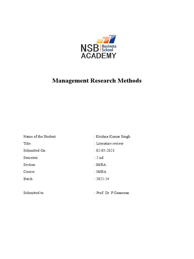 Krishna-MRM Literature Review | PDF