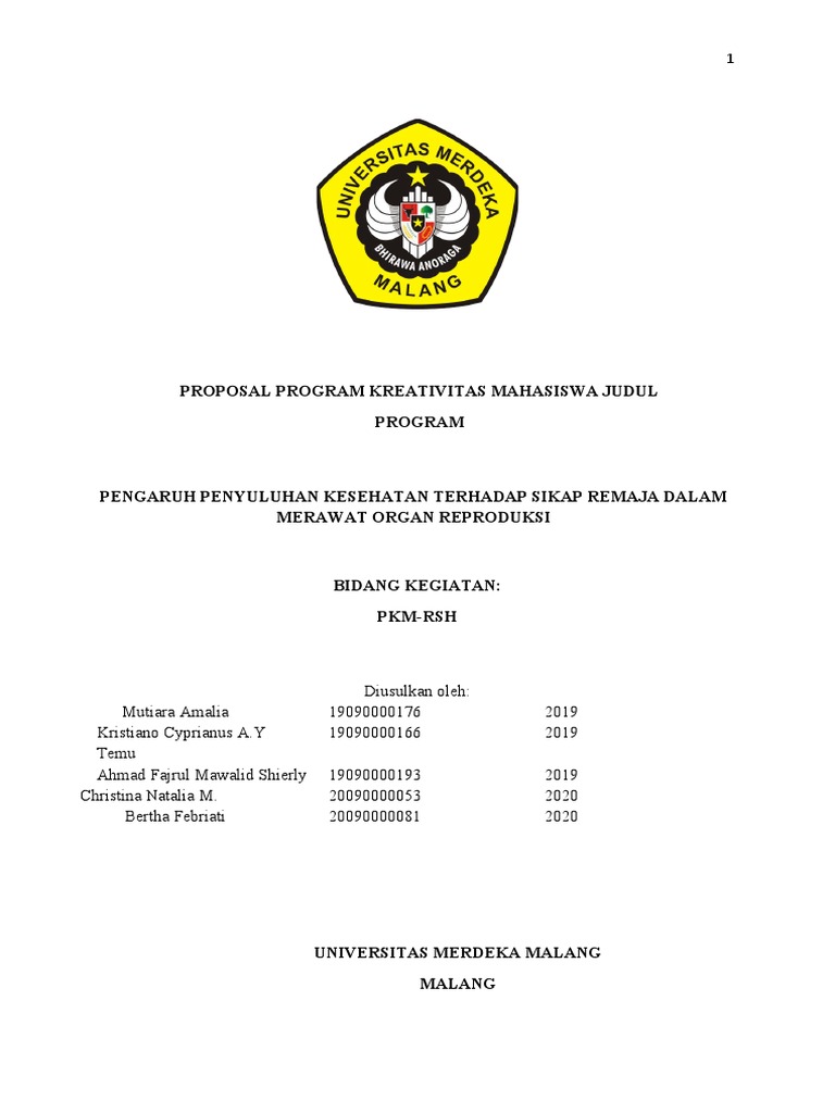 Proposal PKM-RSH Ketua Mutiara Amalia | PDF