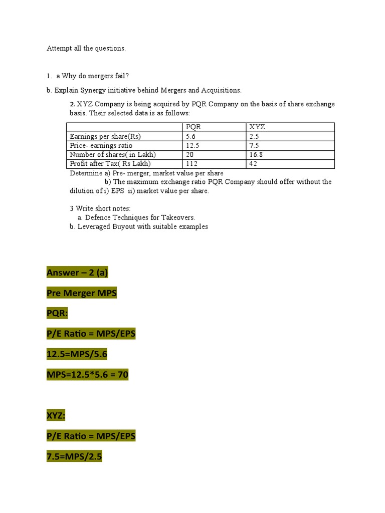Mergers & Acquisitions Assignment - Venugopal | PDF | Takeover | Mergers And Acquisitions