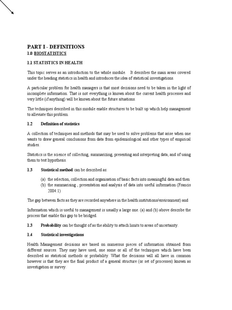 Biostatistics Lecture Notes | PDF | Sampling (Statistics) | Mean