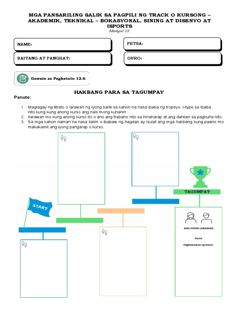 Gawain Sa Pagkatuto 12.6 MGA PANSARILING SALIK SA PAGPILI NG TRACK O ...