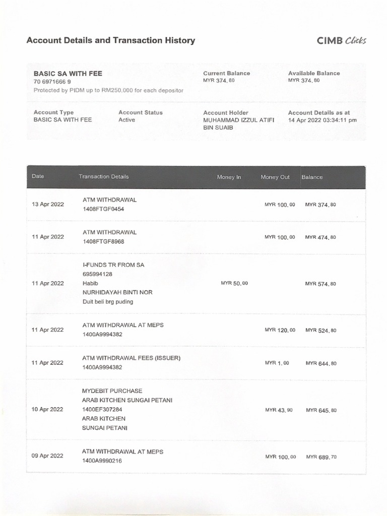 Statement cimb | PDF