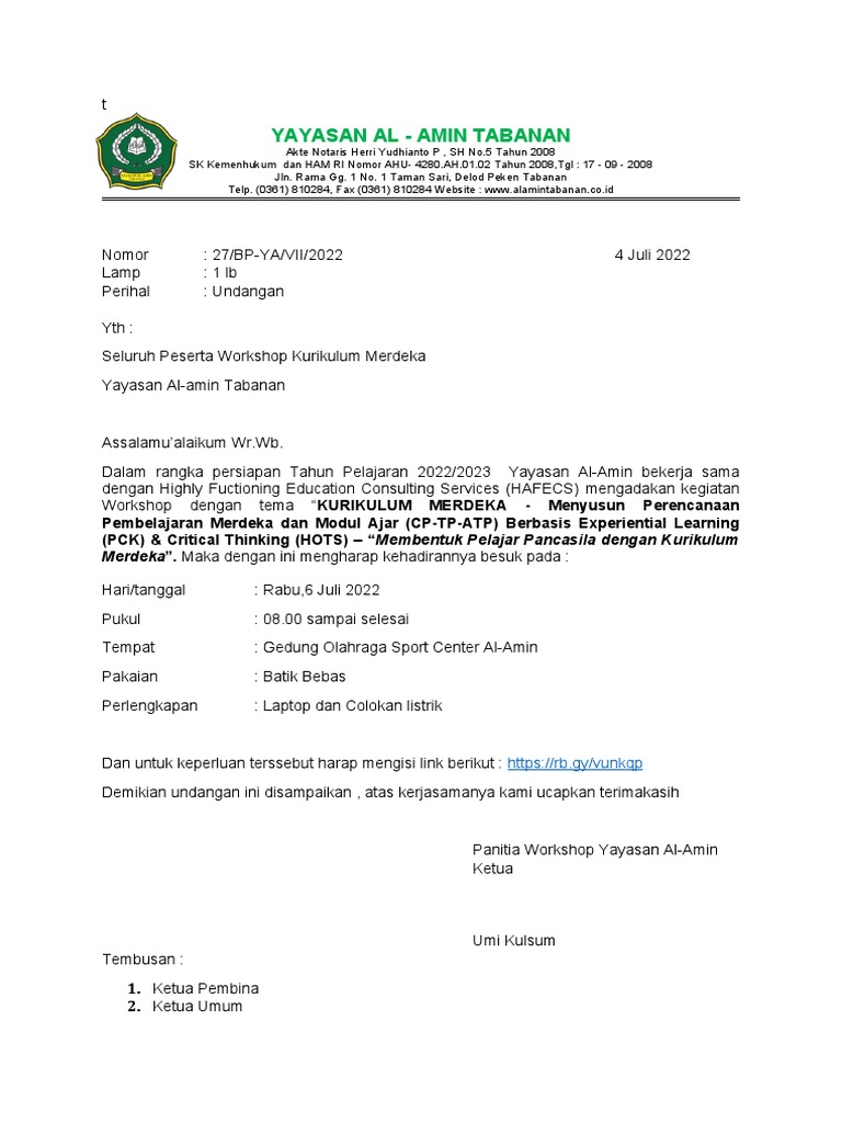 Undangan Workshop | PDF